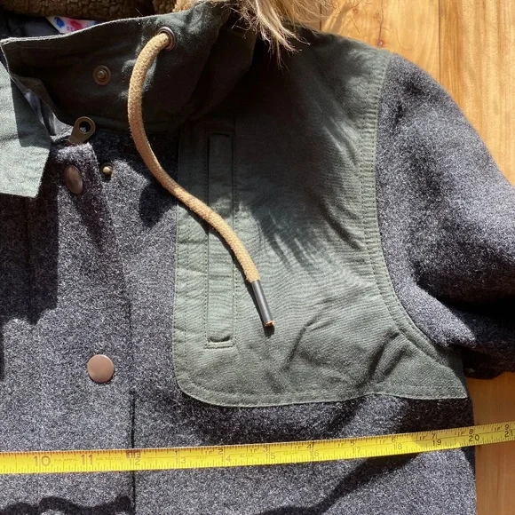 LLBean Signature Wool Jacket with Faux Fur Hood Pea Coats
